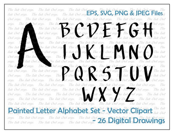 Calligraphy Alphabet Clipart Image