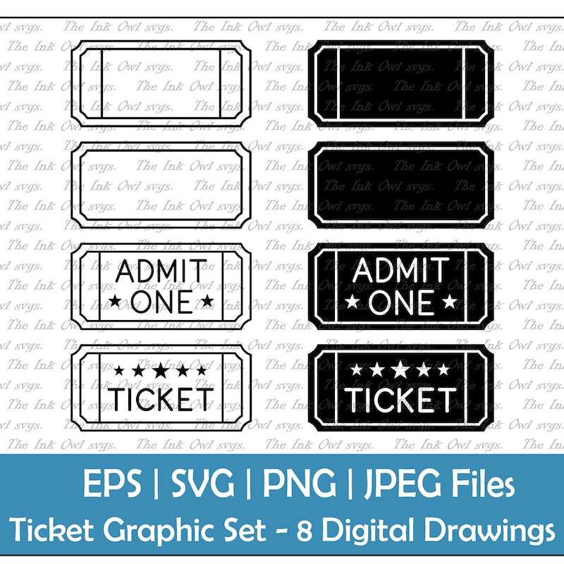 Admit One Ticket Template - Etsy