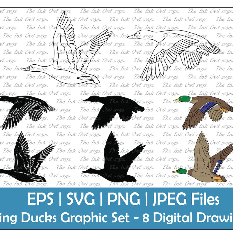 Duck Flying Svg - Etsy