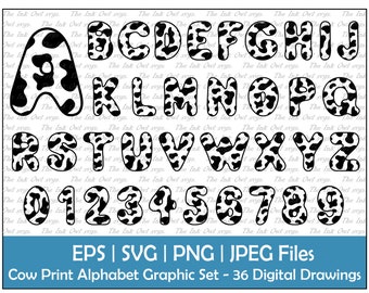 Cow Print Font - Etsy