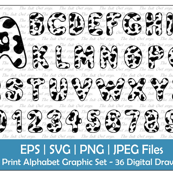 Cow Print Font - Etsy