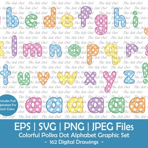 Lowercase Polka Dot Alphabet Letters Vector Clipart / Text Graphics ...