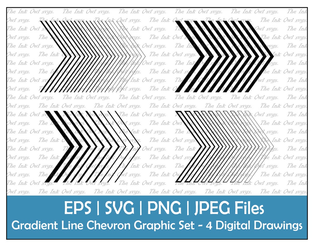 Gradient Chevron Icon Vector Clipart Set / Decorative Outline - Etsy