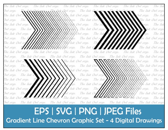 Gradient Chevron Icon Vector Clipart Set / Decorative Outline | Etsy