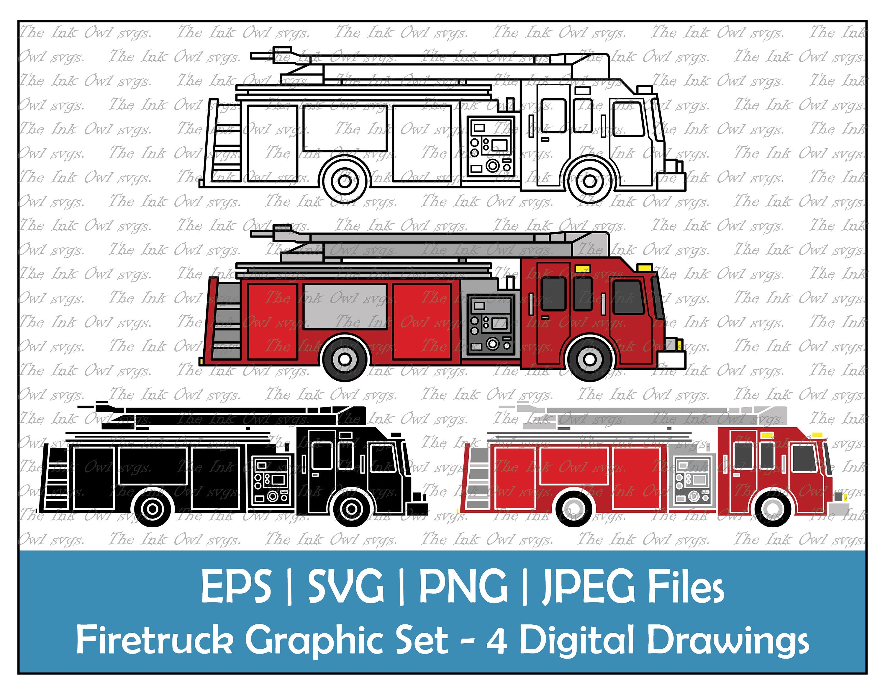 Red Fire Truck Outline