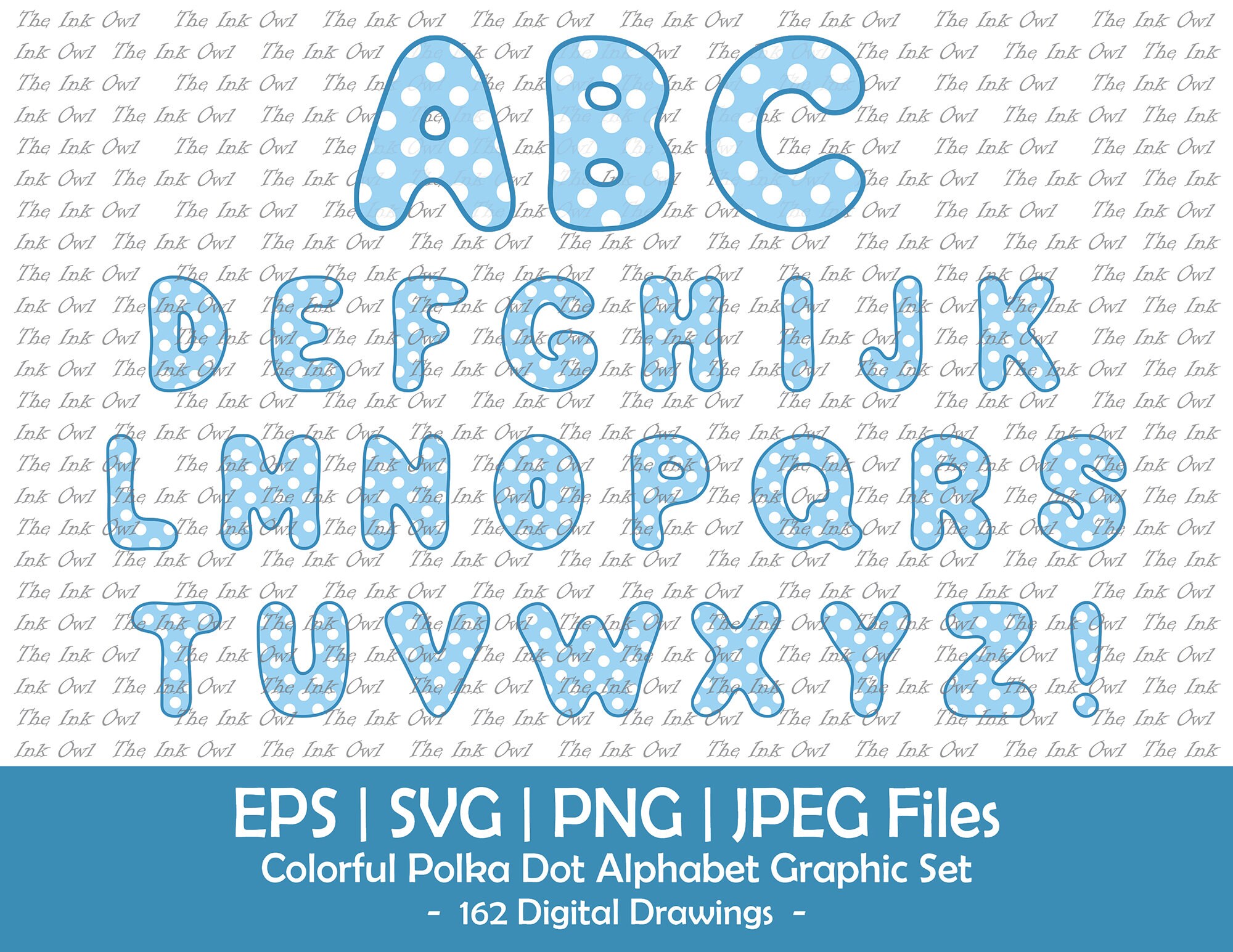 Colorful Polka Dot Alphabet Letters Vector Clipart / Text Graphics ...