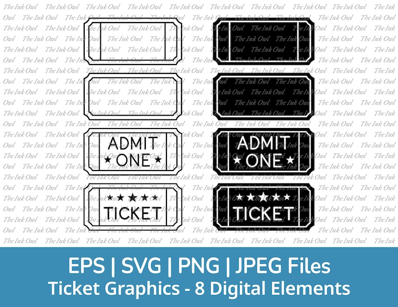 Boleto Svg Vector Clipart / Dibujo gráfico de silueta de contorno y ...