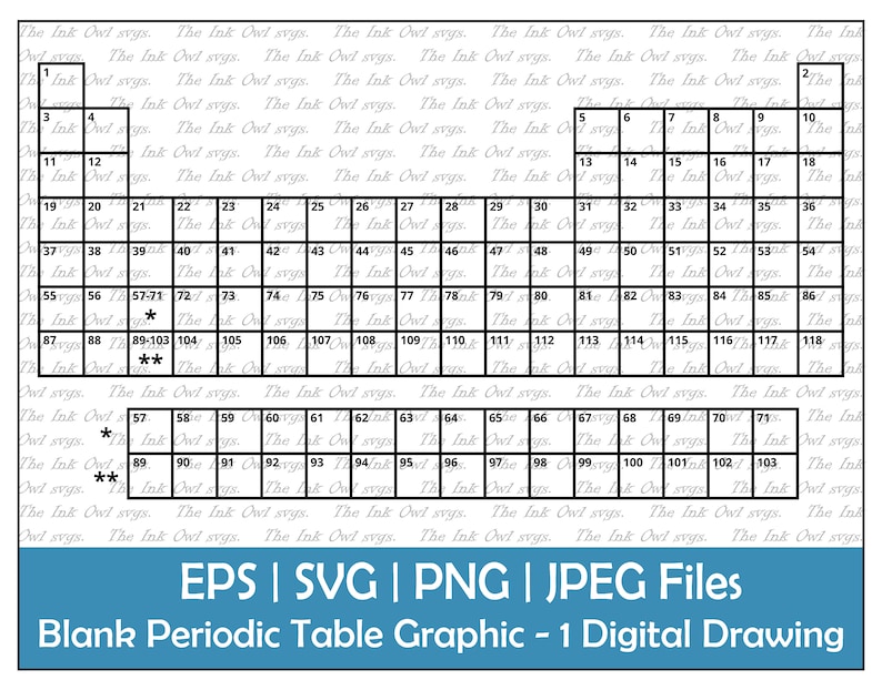 Blank Periodic Table Template Vector Clipart Set / Outline Drawing ...