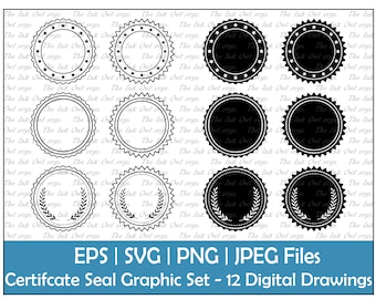 Certificate Seal Outline Svg - Etsy
