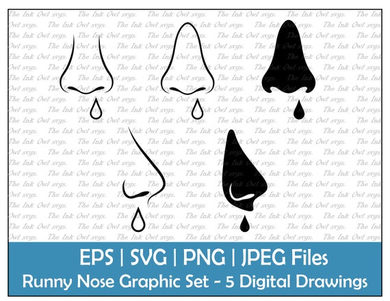 Runny Nose Vector Clipart Set / Outline & Stamp Drawing - Etsy Hong Kong