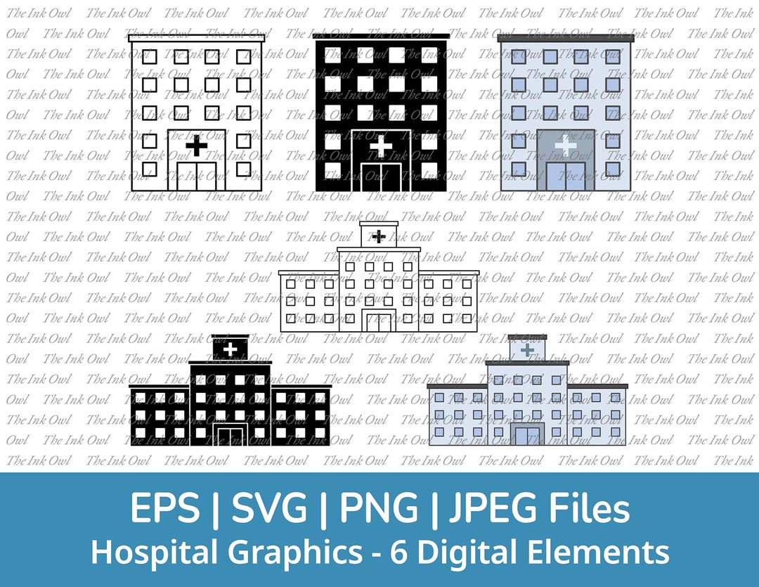 Hospital Building Svg Vector Clipart / Outline, Stamp Silhouette ...