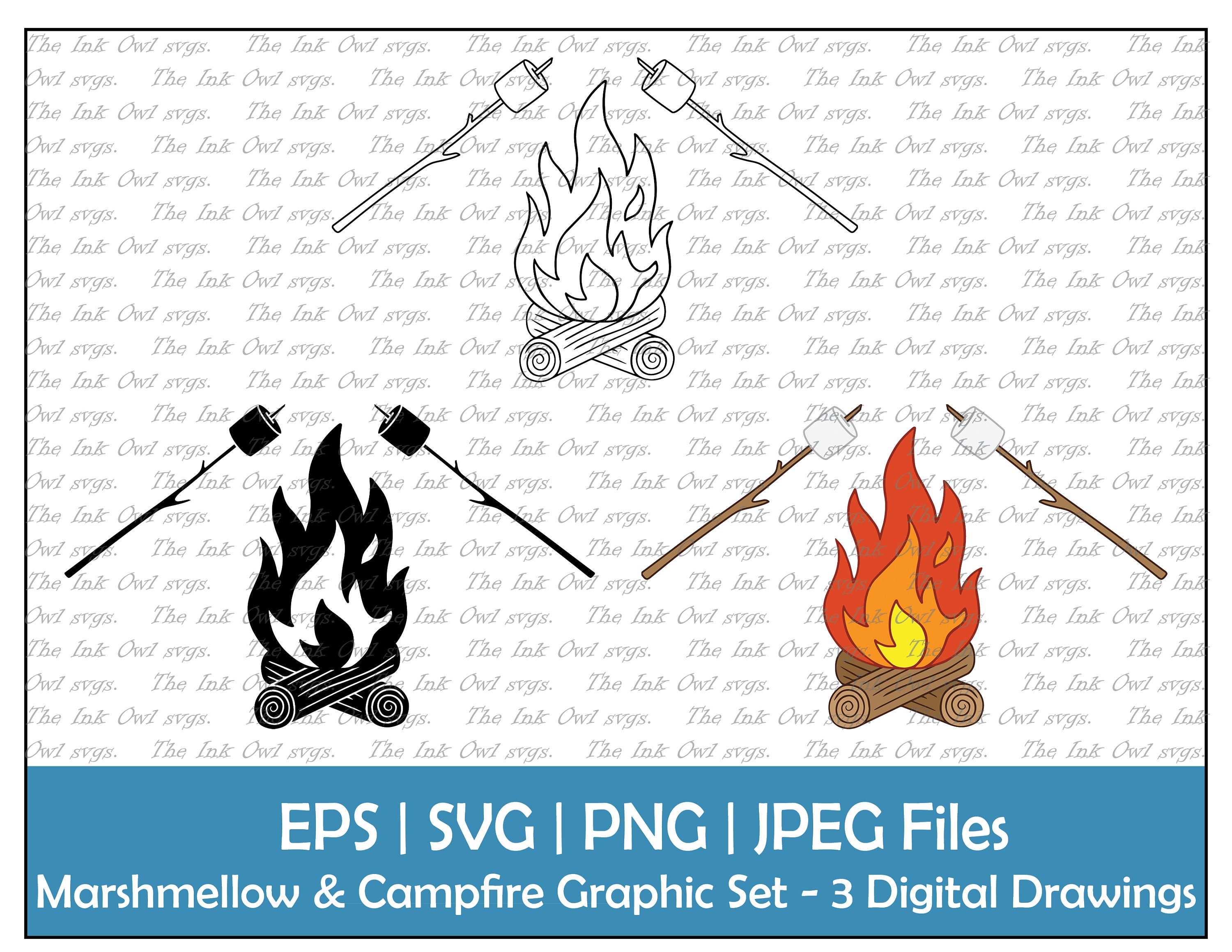 Campfire Marshmallows Drawing