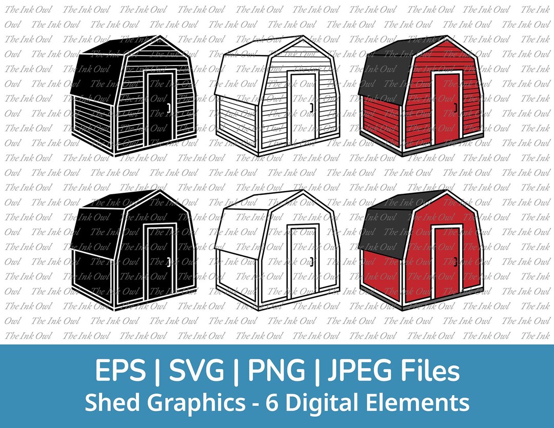 Tool Shed Svg Vector Clipart / Outline, Stamp Silhouette & Color ...
