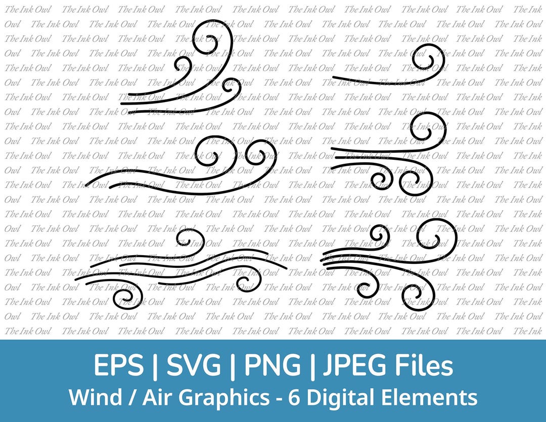 Wind Air Flow Icon Svg Vector Clipart Set / Weather / Line Graphic ...