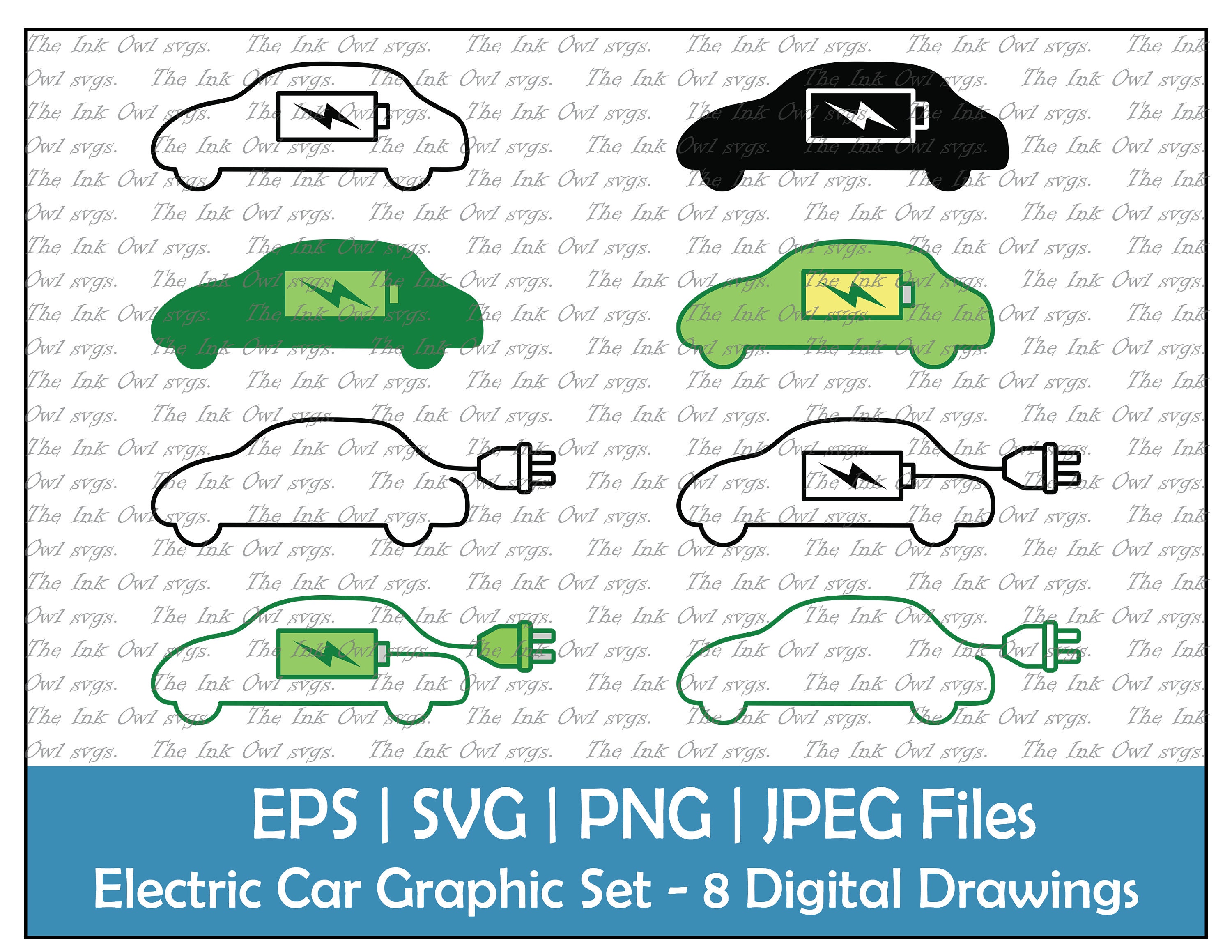 Electric Car Graphic Logo Vector