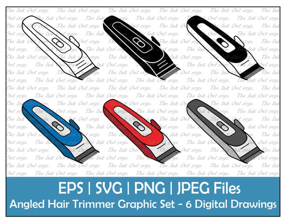Angled Hair and Beard Trimmer Razor Vector Clipart Set / | Etsy