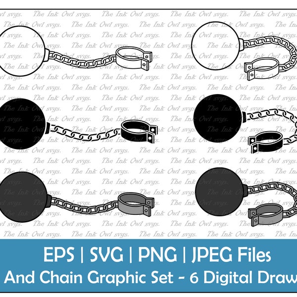 Ball and Chain Vector - Etsy