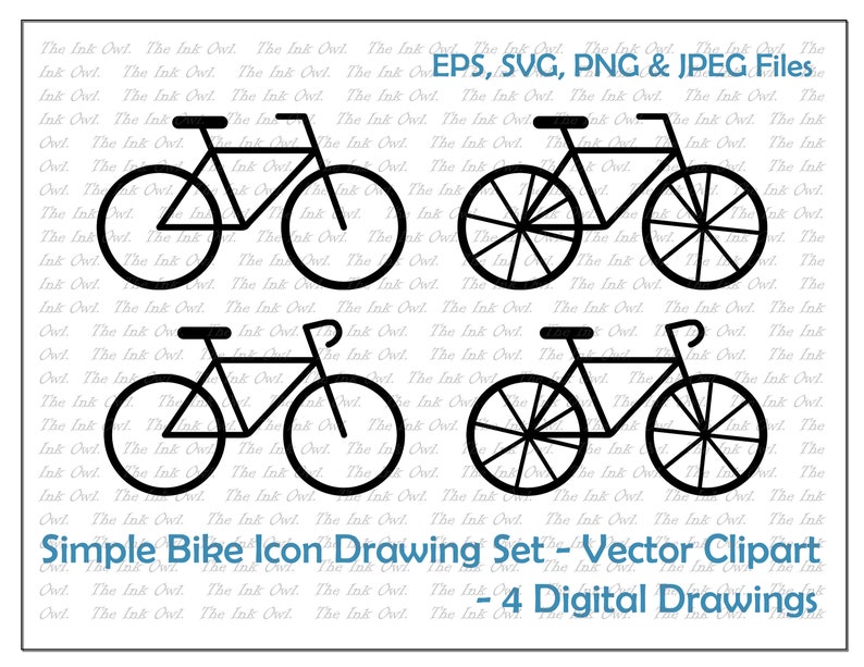 Simple Bike Vector Clipart Set / Downloadable Clipart / - Etsy