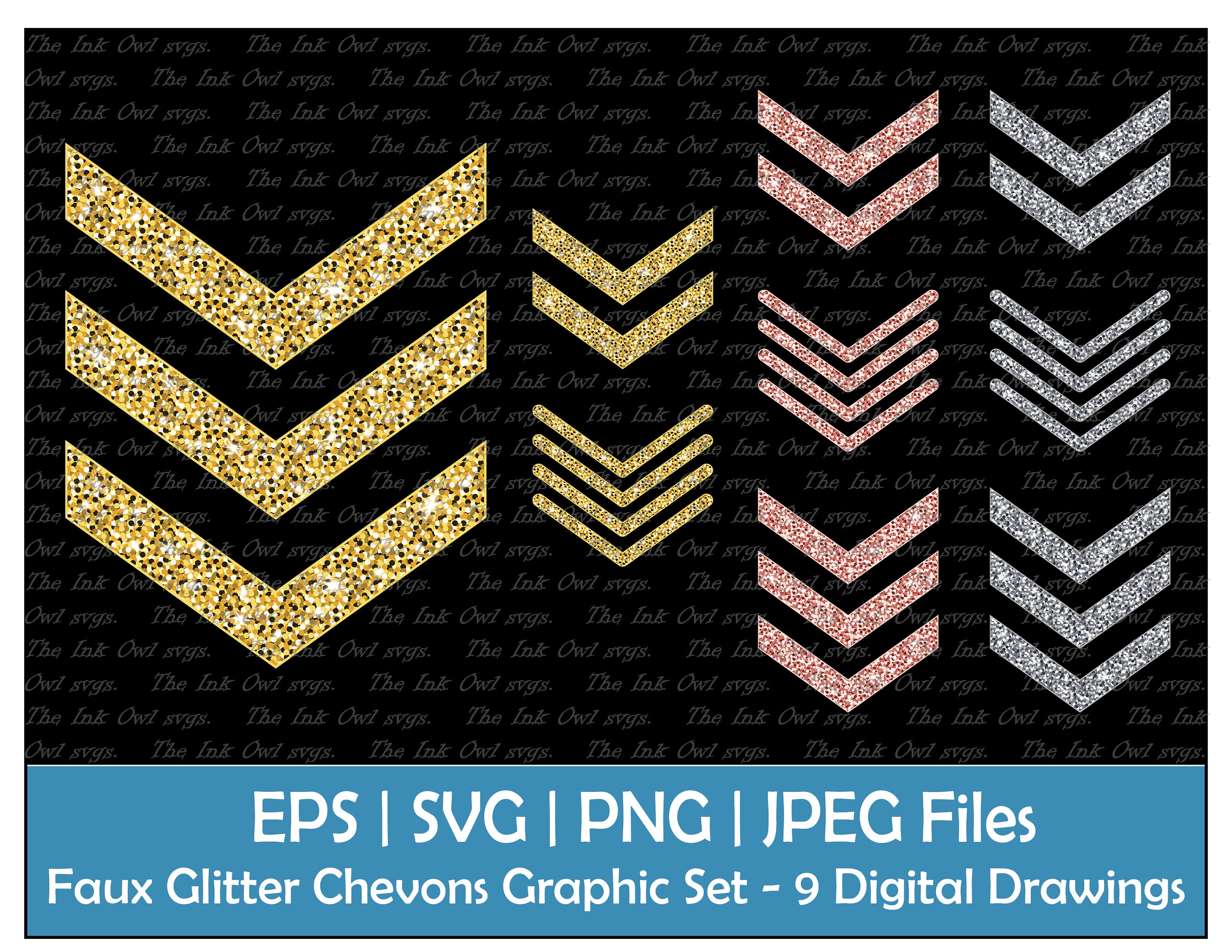 Gold Glitter Chevron Background