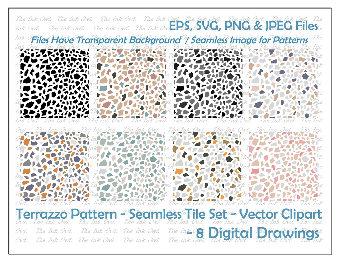 Terrazzo Pattern Seamless Tile Vector Clipart Set / Decorative ...