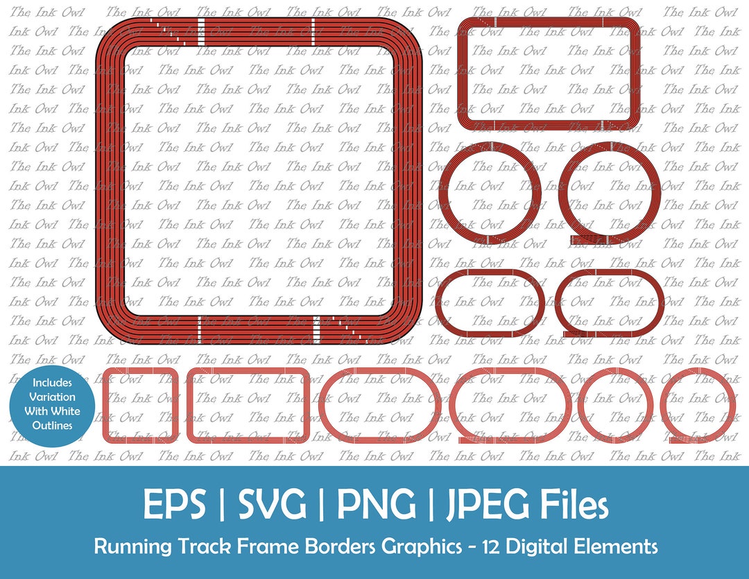 Running Track Border Frame Clipart / Color / Track & Field Athletics ...