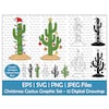 Christmas Cactus Clipart Set: Holiday Succulents PNG (digital Download ...