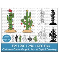 Christmas Cactus Clipart Set: Holiday Succulents PNG (digital Download ...