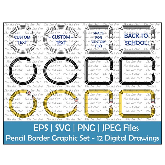 School Pencil Border Clip Art