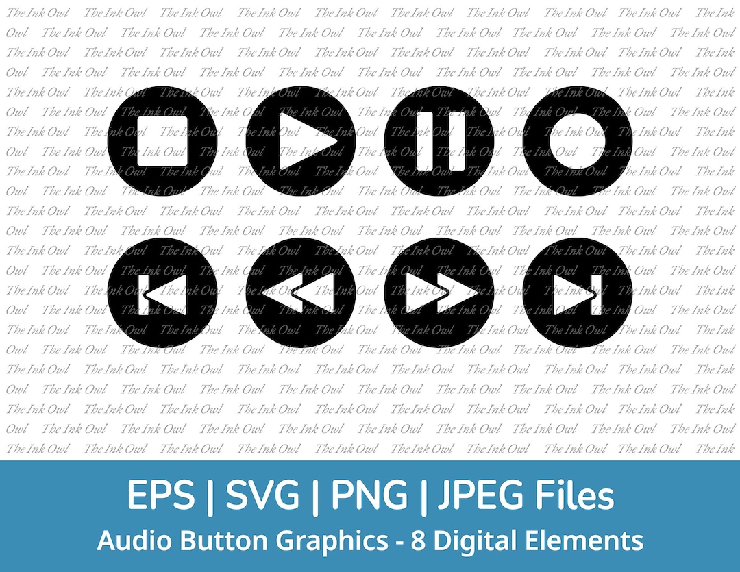 Audio Music Button Symbols Vector Clipart Set / Play, Stop, Record ...