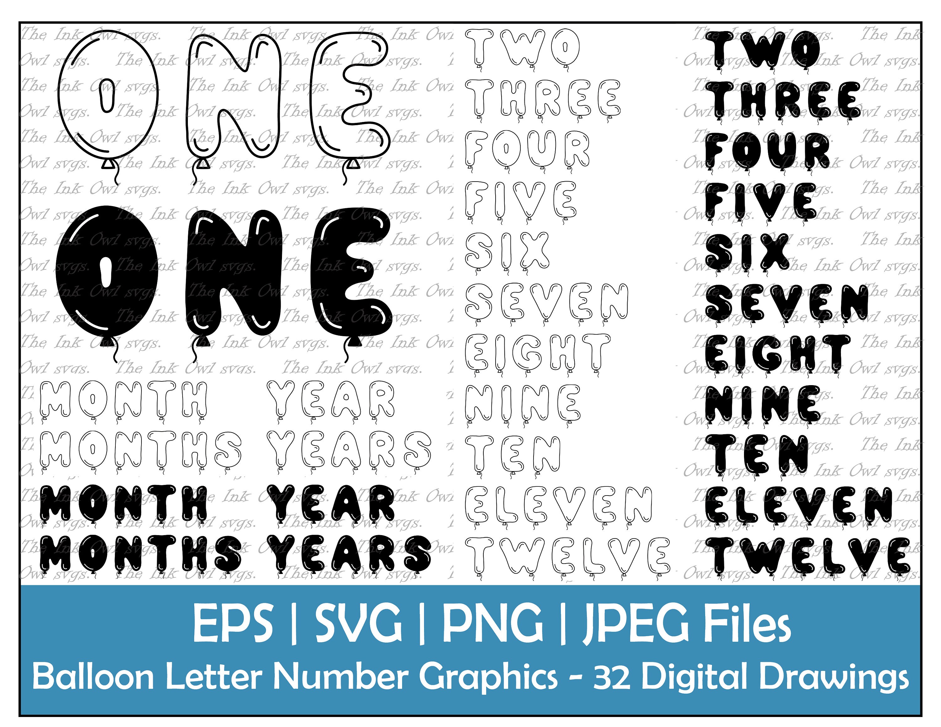 Outline Numbers Clipart