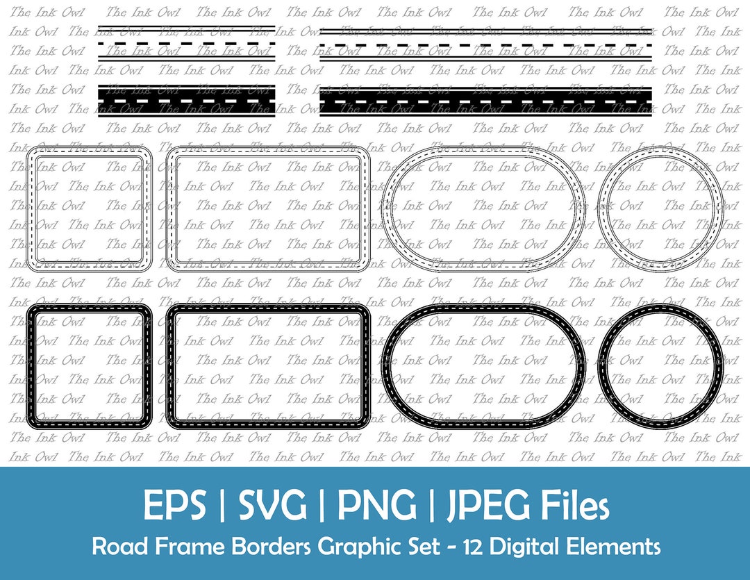 Race Track Road Frame Border Clipart / Outline & Stamp Decorative ...