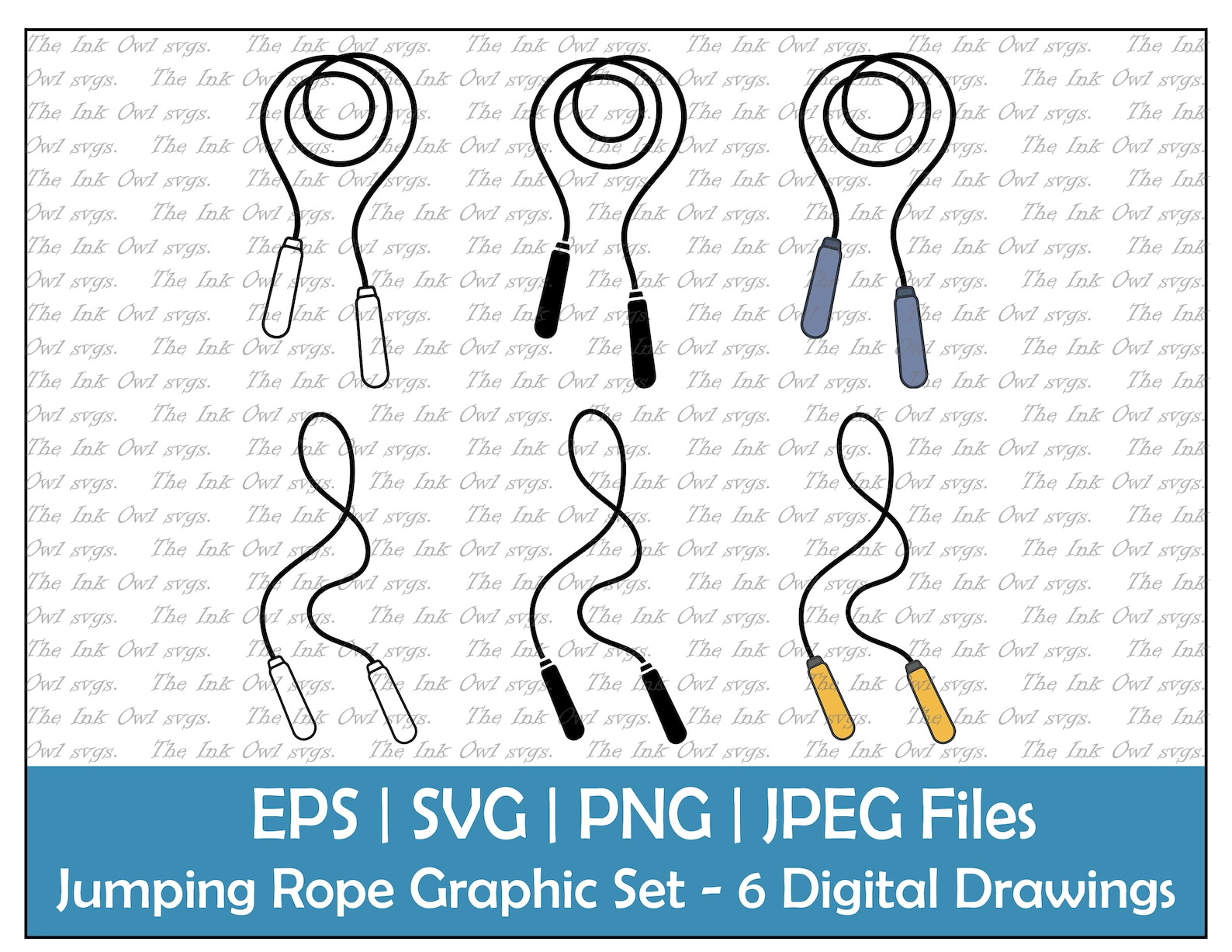 Jump Rope Vector Clipart Set / Outline Stamp and Color - Etsy