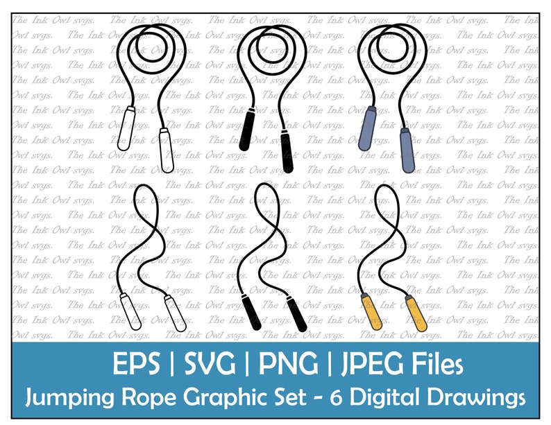 Jump Rope Vector Clipart Set / Outline Stamp and Color - Etsy