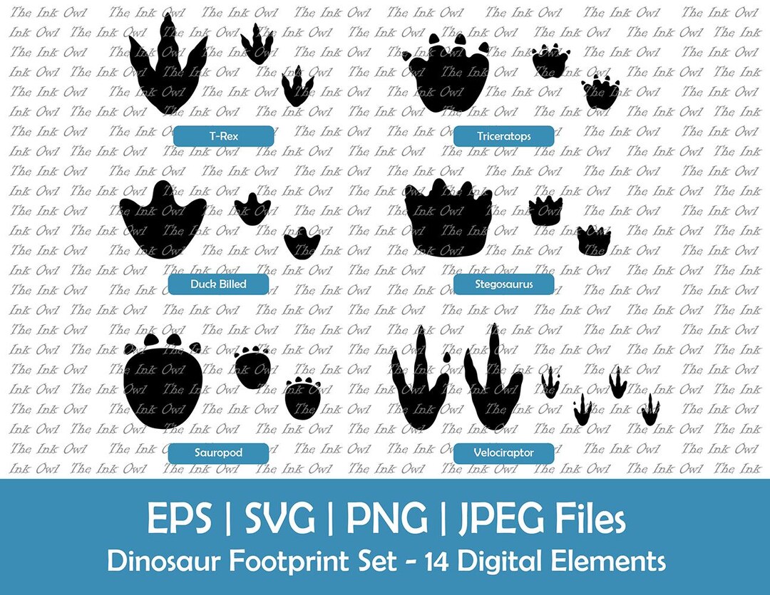 Simple Dinosaur Footprints and Tracks Clipart Illustrations for Kids ...
