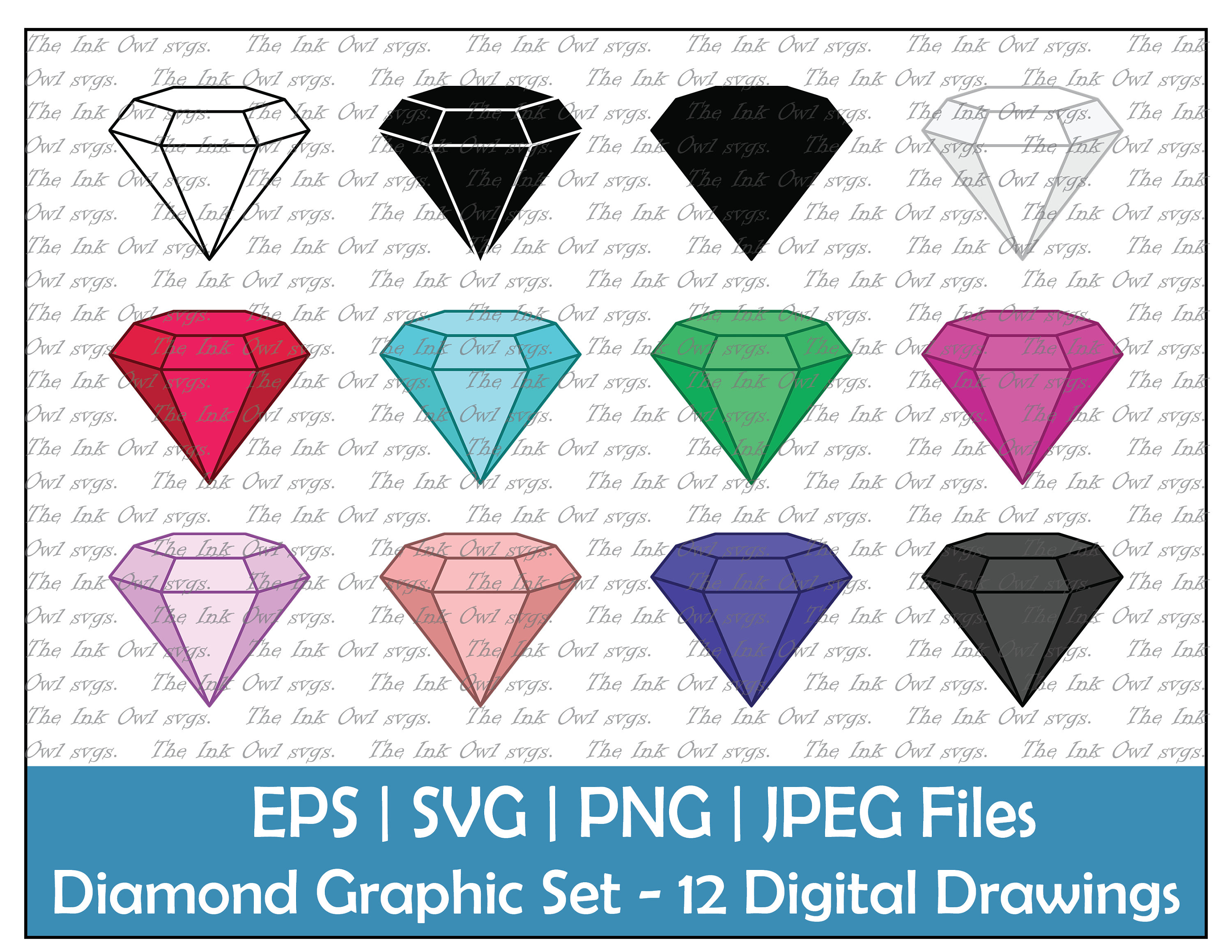 Simple Diamond Line Drawing