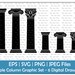 Simple Greek Column Silhouettes Vector Clipart Set / Graphic Stamp ...