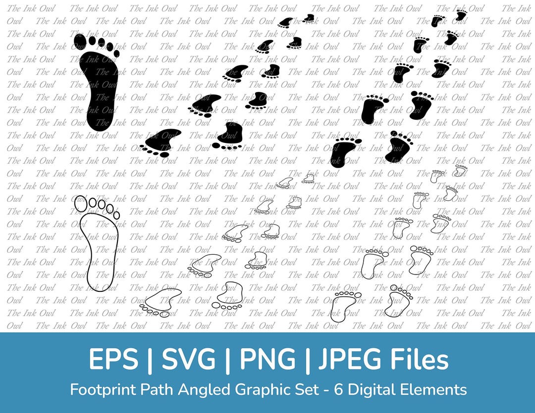 Angled Bare Footprint and Walking Foot Step Tracks Clipart / Walking ...