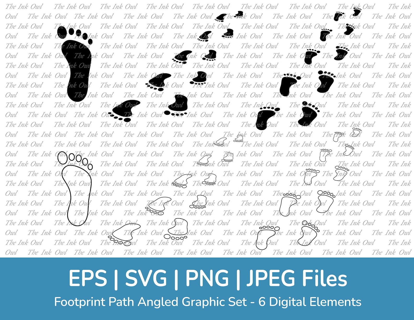 Angled Bare Footprint and Walking Foot Step Tracks Clipart / Walking ...