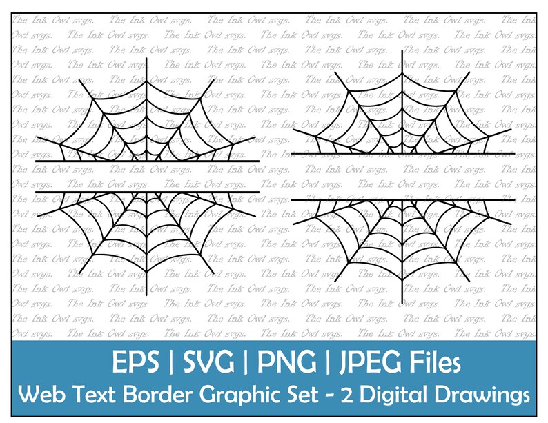 Spider Web Split Label Frame Border Template Clipart / Outline - Etsy