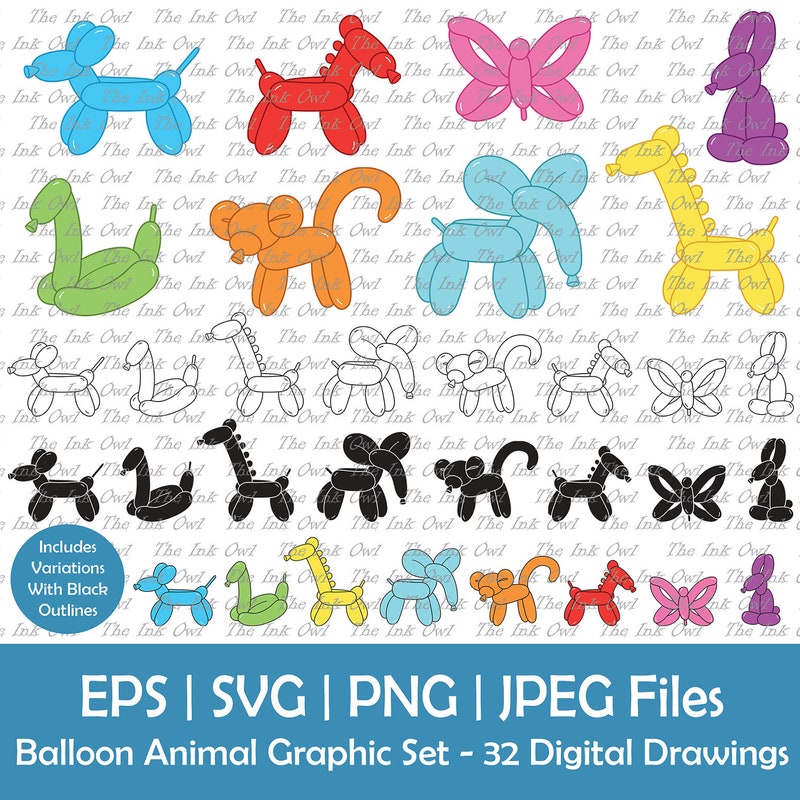 Balloon Animal Icons - Etsy UK