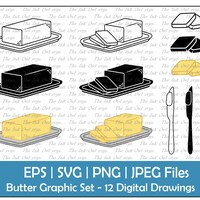 Butter SVG Butter PNG Cut Files for Cricut Silhouette Cute Food Svg ...