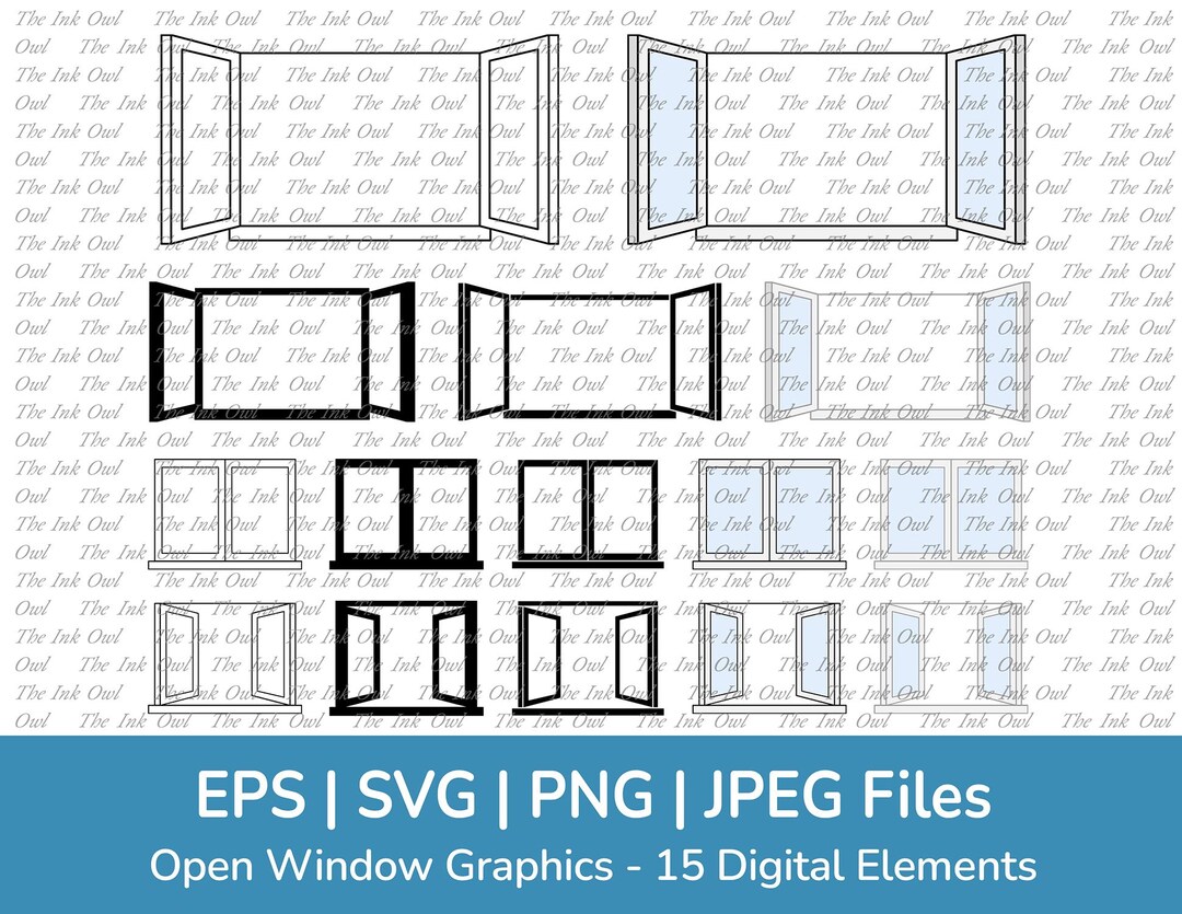 Cartoon Open and Closed Windows Vector Clipart Set / Transparent ...