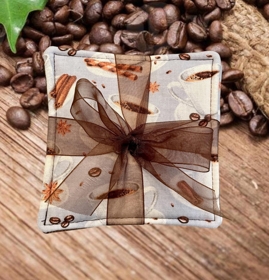Scented Coffee Coasters Set/4 Fabric Coasters - Etsy