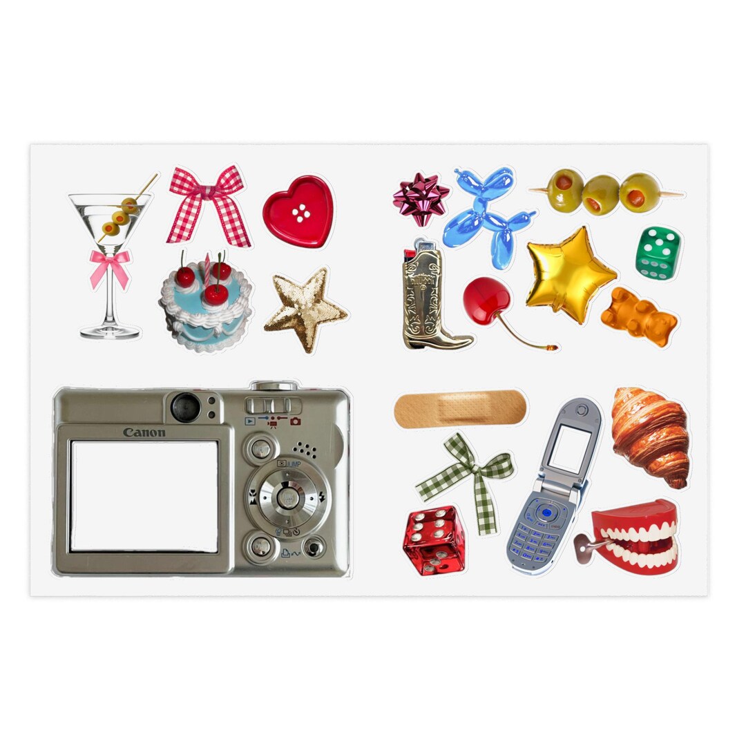 Retro Sticker Sheet, Fun Icons & Throwbacks - Etsy