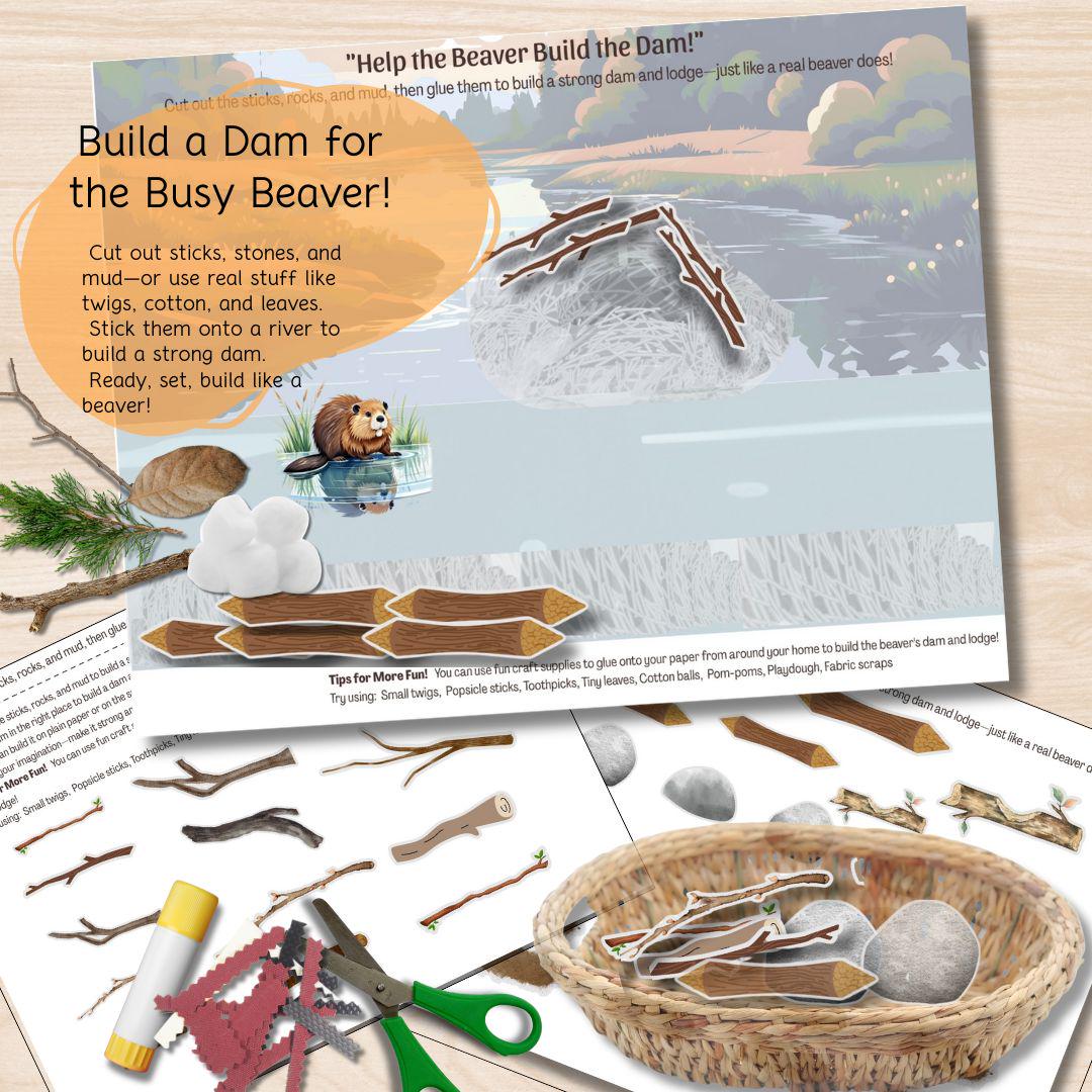 Beaver Morning Basket Printable: Nature STEM Activities , Flash Card ...