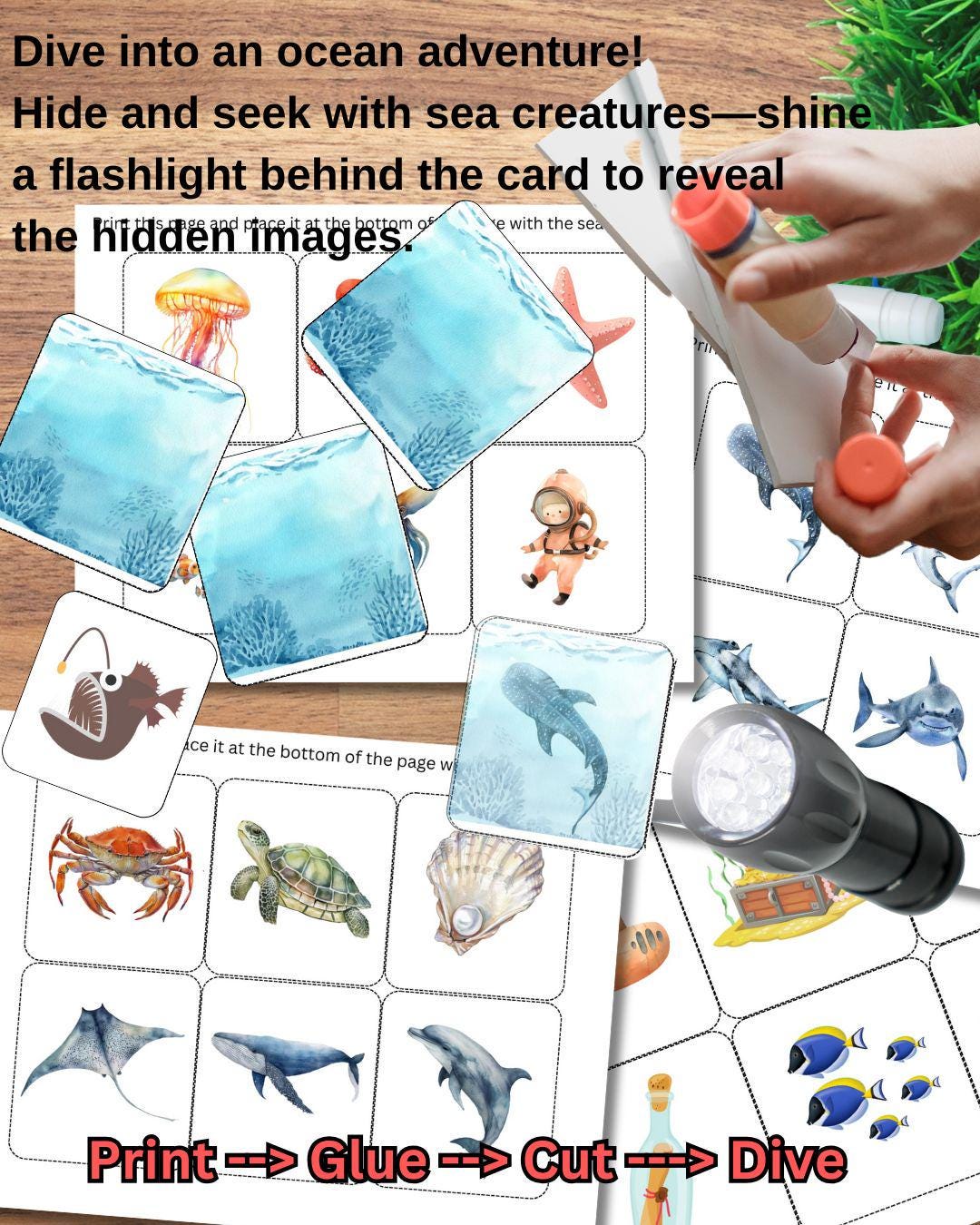 Under the Sea Flashlight Adventure, Ocean-themed Printable Game for ...