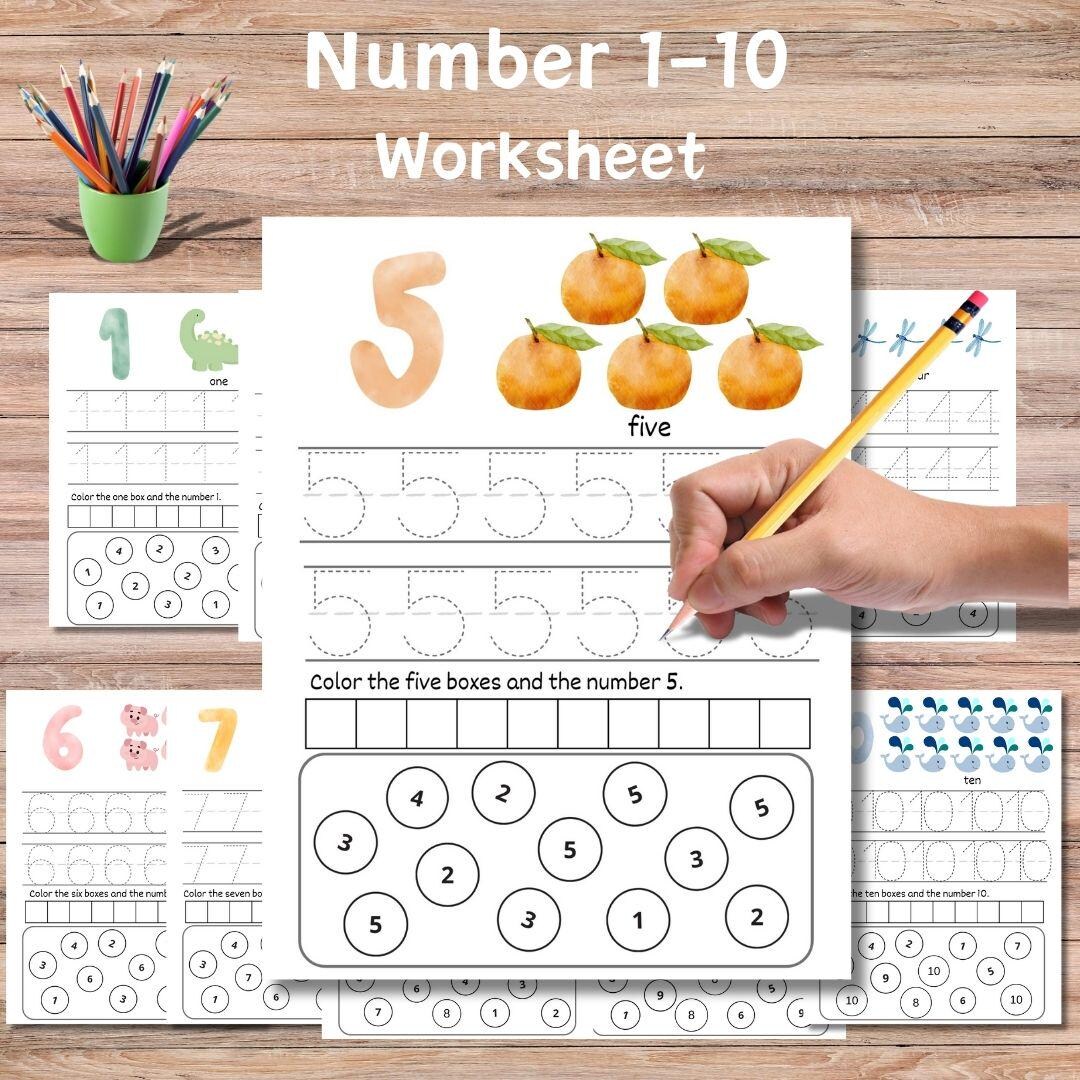 Number Flashcards for Kids (1-10), Learn Counting and Writing ...