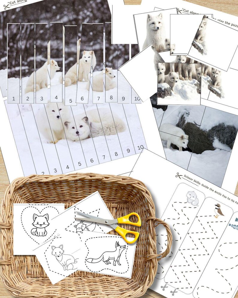 Arctic Fox Morning Basket - Fun Printable Activities for Kids Preschool ...