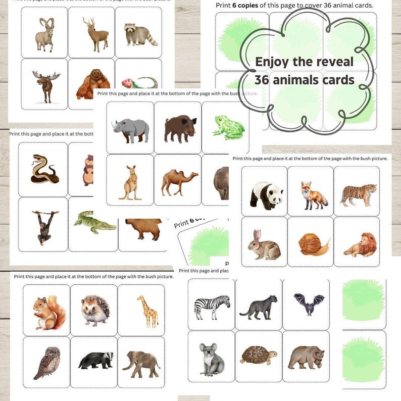 Magical Hidden Animal Reveal Printable Game, Flashlight Game Fun Kids ...