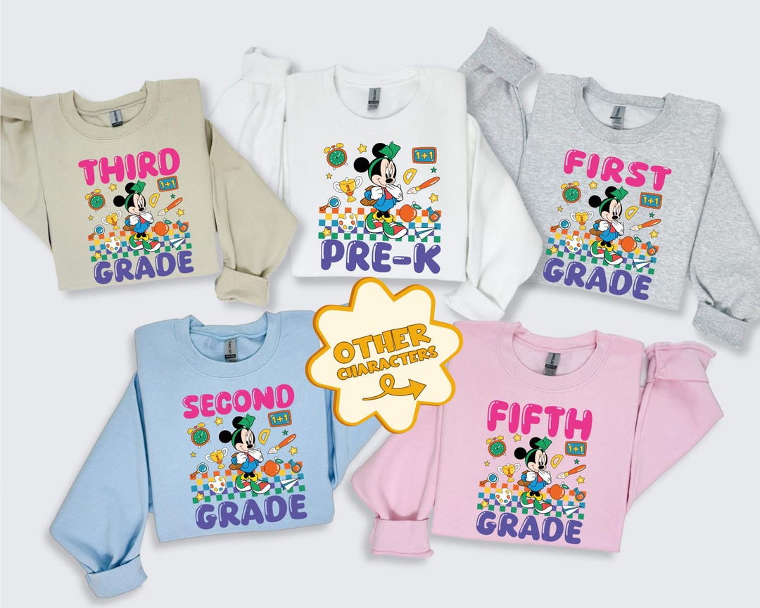 Minnie Kindergarten 1st 2nd 3rd 4th 5th Grade Sweatshirt, Custom Team ...